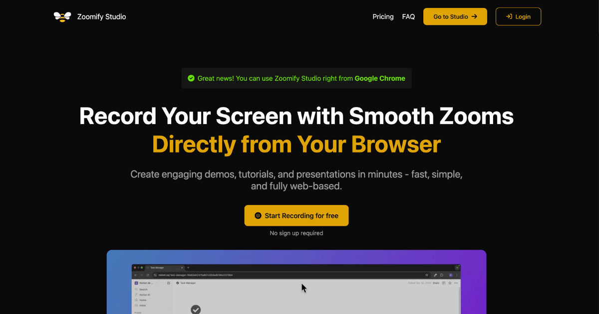 Zoomify Studio | Record Your Screen with Smooth Zooms